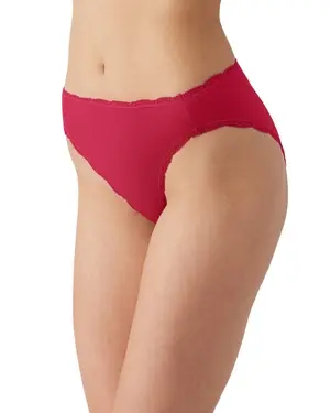 Wacoal B. Tempt'd Inspired Eyelet Hi Leg Briefs - Cerise