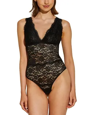 Cosabella Pret-a-porter Lace Teddy Bodysuit - Black