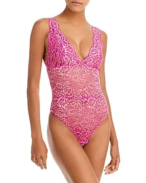 Cosabella Cosabella Pret-a-Porter Lace Teddy Bodysuit Cape Fuschia/ramp Sunset