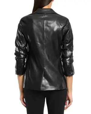 Cinq À Sept Kylie Faux Leather Blazer - Black