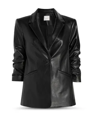 Cinq À Sept Kylie Faux Leather Blazer - Black
