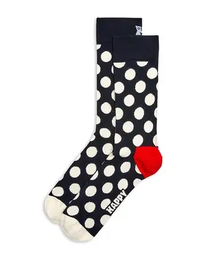 Happy Socks Big Dot Crew Socks - Navy