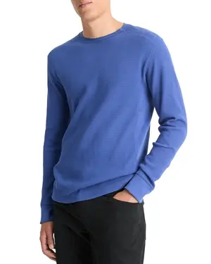 Vince Thermal Crewneck Shirt Light Faded Cobalt