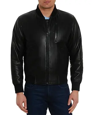 Robert Graham Rg Voyager Leather Bomber Jacket