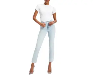 Good American Short Sleeve Scuba Bodysuit - White