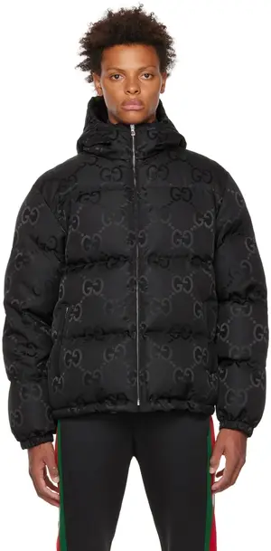 Gucci Gucci Black Jumbo GG Down Jacket 1000 Black