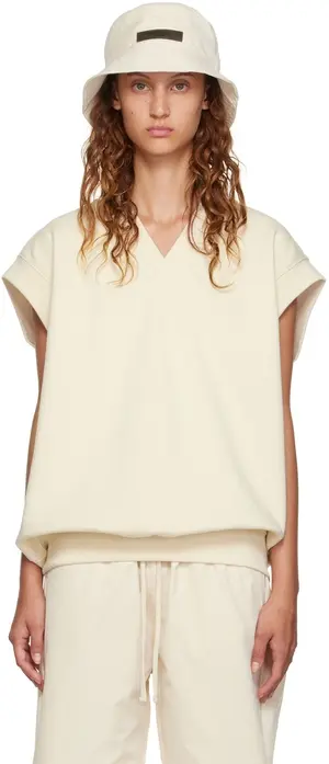 Fear Of God Fear Of God ESSENTIALS Fleece Vest - Egg Shell