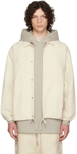 Fear Of God Fear Of God ESSENTIALS Off-White Drawstring Jacket - Egg Shell