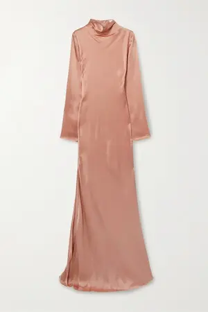 Lapointe Draped Satin Gown - Pink