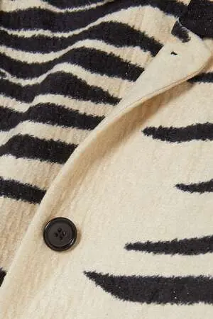 Dries Van Noten Zebra-stripe Chenille Coat