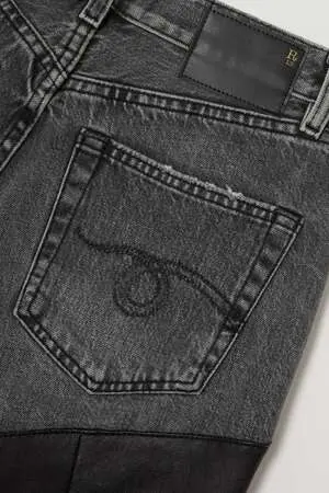 R13 Courtney Chaps Slim-leg Jeans With Leather Accents
