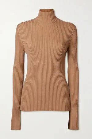 Chloé Ribbed Wool And Cashmere-blend Turtleneck Sweater