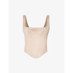 House Of Cb Rafa Satin Top - Stone