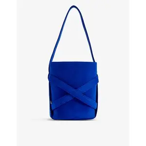 THE ROW Leo Mini Suede Bucket Bag Cobalt Ans
