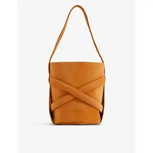 THE ROW Leo Mini Suede Bucket Bag - Ginger Shg