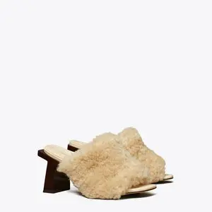 Tory Burch Block T Heel Shearling Mule