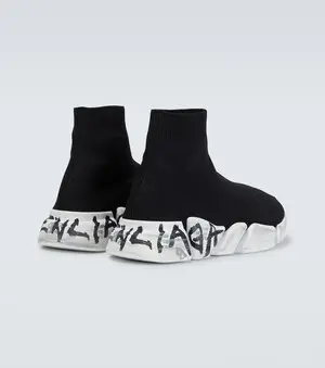 Balenciaga Speed 2.0 Graffiti Sneakers - Black