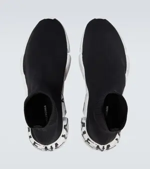 Balenciaga Speed 2.0 Graffiti Sneakers - Black