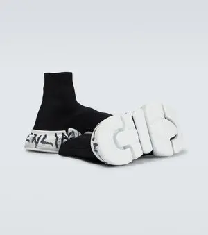 Balenciaga Speed 2.0 Graffiti Sneakers - Black