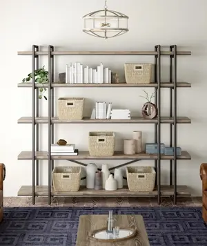 BIRCH LANE Lieb Etagere 96'' Iron Bookcase - One-color