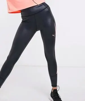 PUMA - Training Pearl Mesh Leggings In Peach
