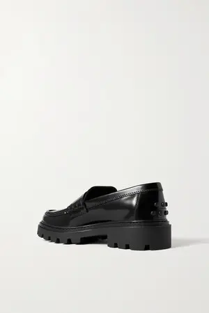TOD'S Gomma Pesante Glossed-leather Loafers