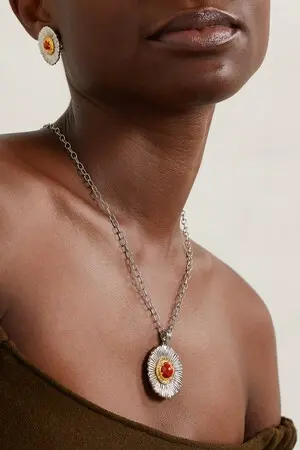 Buccellati Blossom Jasper And Diamond Necklace