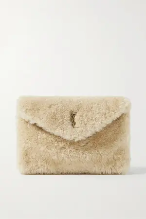 Saint Laurent Puffer Small Shearling Clutch