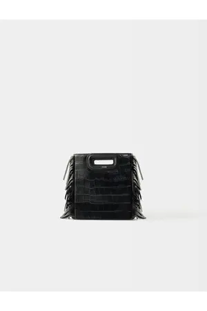 Maje Croc-embossed Leather Mini M Bag