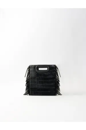 Maje Croc-embossed Leather Mini M Bag