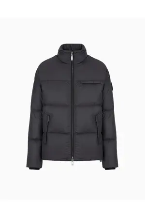 Giorgio Armani Bomber Jacket With Goose-down Padding - Black