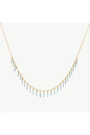SOKO Soko Uwepo Gold Plated Brass Necklace Blue