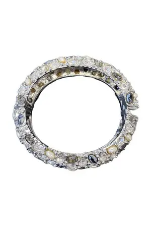 KENNETH JAY LANE Diamond And Pearl Cluster Bangle