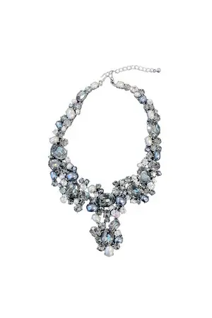 KENNETH JAY LANE Vintage Gemstone Statement Necklace - Black