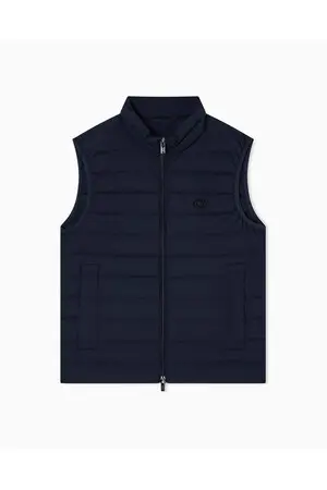 Emporio Armani Sleeveless Full-zip Padded Jacket - Navy