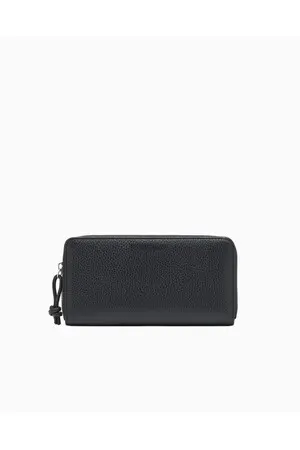 Emporio Armani Tumbled Leather Wallet With Wrap-around Zip - Black
