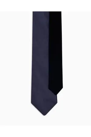Giorgio Armani Cupro Velvet Neck Tie - Navy