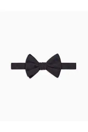 Giorgio Armani Pure Silk Knotted Bow Tie - Black