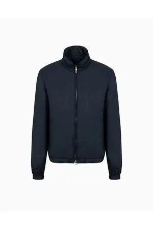 Giorgio Armani Icon Cashmere-blend Gabardine Blouson - Navy