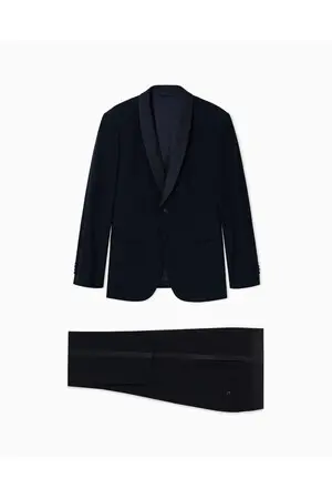 Giorgio Armani Soho Line Single-breasted Tuxedo In Wool Crêpe - Black