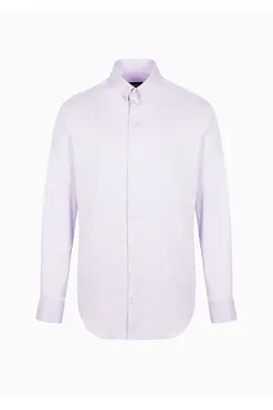 Giorgio Armani Cotton Twill Shirt Natural