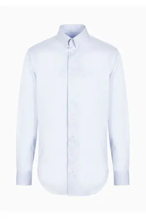 Giorgio Armani Cotton Twill Shirt Neutral