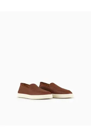 Giorgio Armani Galleria 3 Nappa Leather Slip-ons - Natural