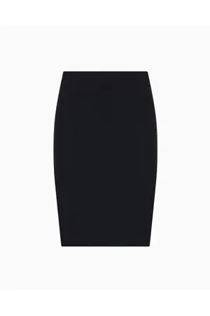 Giorgio Armani Silk Cady Tube Skirt - Blue / Navy