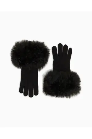 Giorgio Armani Knit Cashmere Gloves - Black