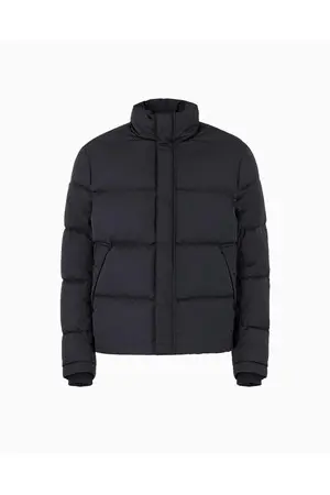 Emporio Armani Emporio Armani Quilted Puffer Jacket With Jacquard Eagle - Navy