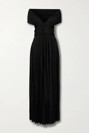 Brandon Maxwell Off-the-shoulder Draped Jersey Maxi Dress - Black