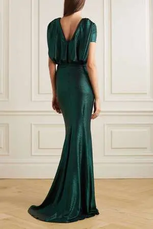 Talbot Runhof Metallic Stretch-jersey Gown