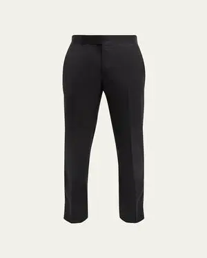 Giorgio Armani Tonal Wool-blend Tuxedo Pants