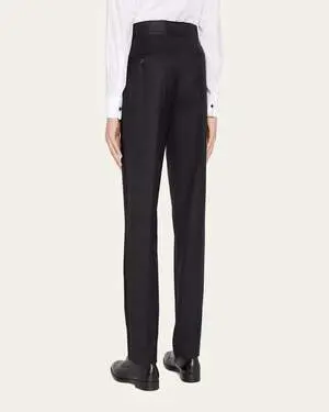 Giorgio Armani Tonal Wool-blend Tuxedo Pants